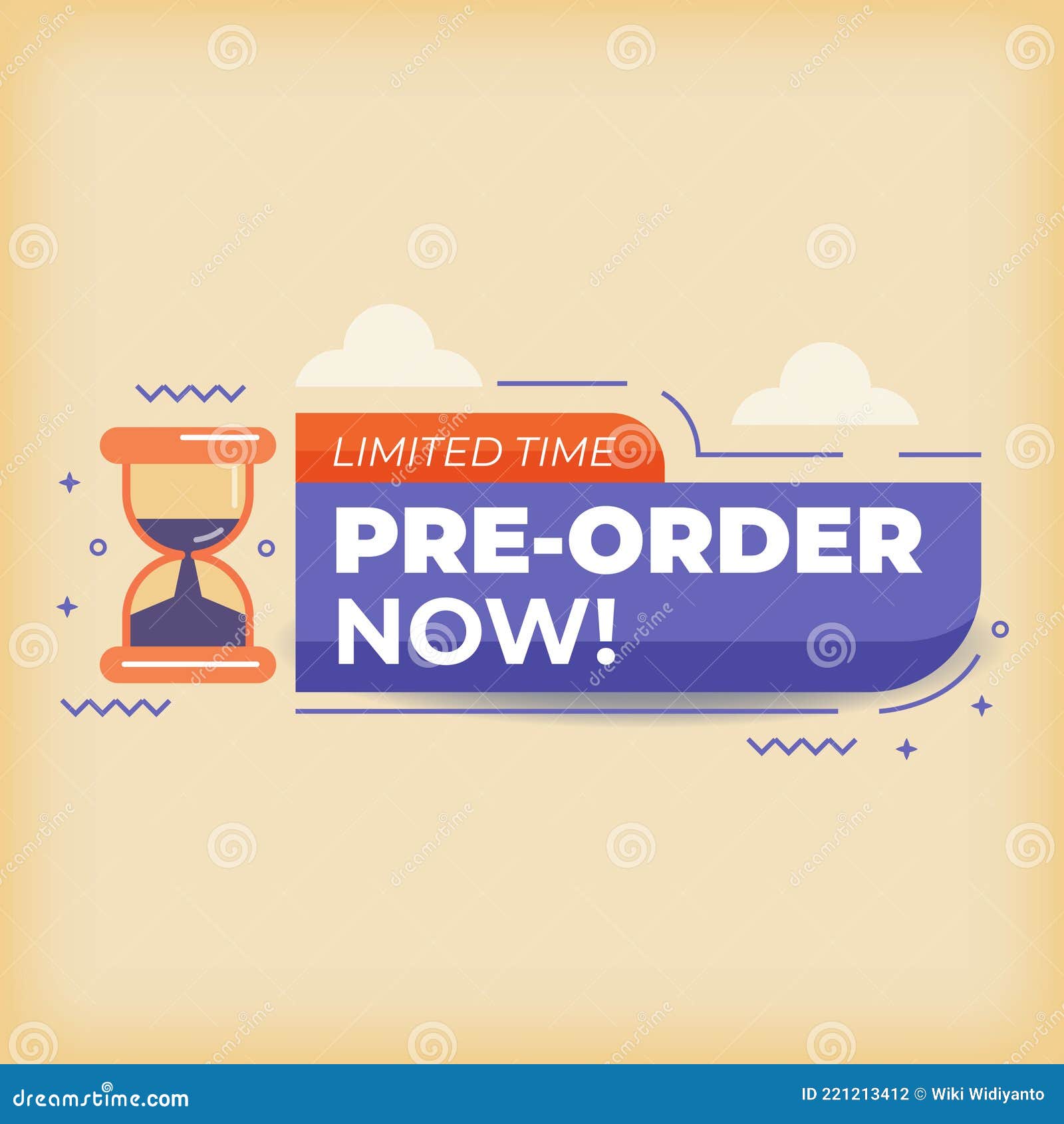 Pre Order Now Label Badges. Limited Time Order with Flat Design Stock ...