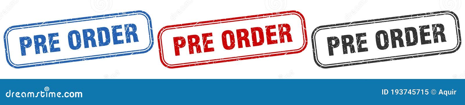 Pre Order Square Isolated Sign Set. Pre Order Stamp Stock Vector ...