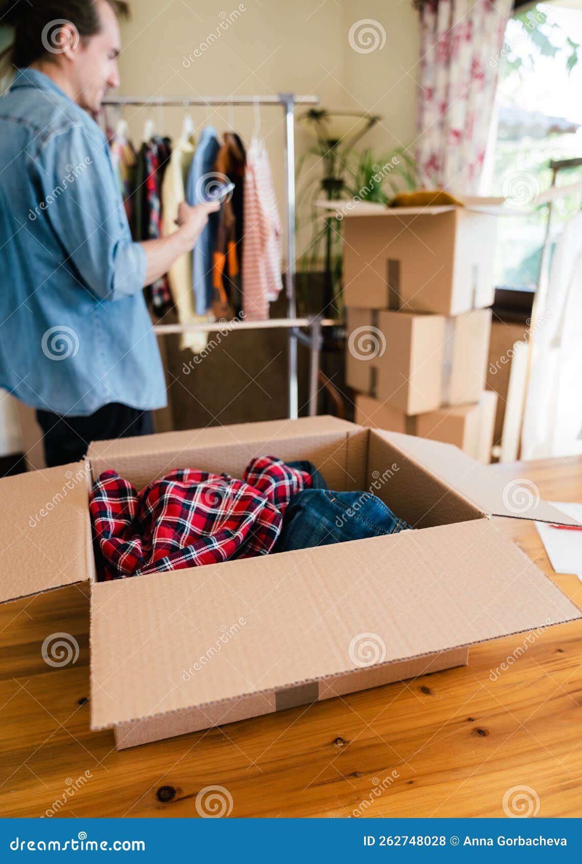 Pre Owned Clothes Resale or Donation. Stock Photo - Image of rental ...
