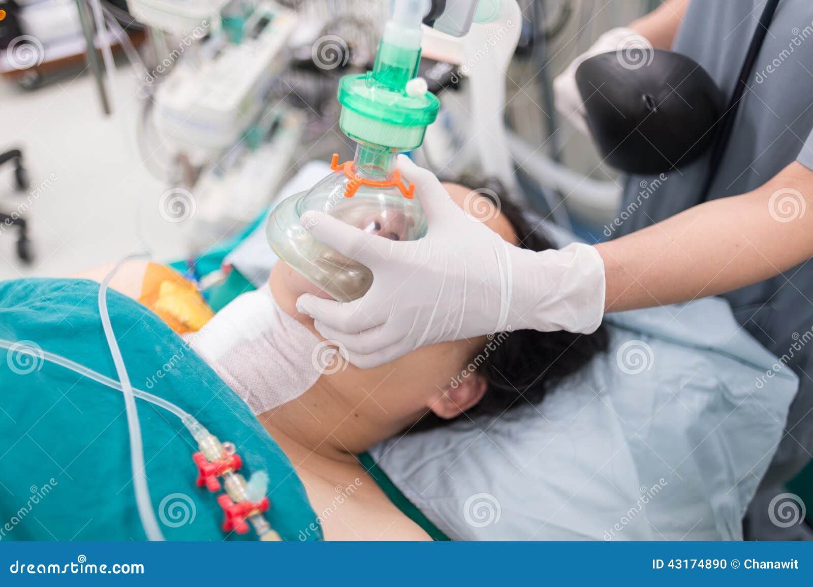 Anesthetic (oxygen) Mask In Front Of The Patient's Face Royalty-Free ...