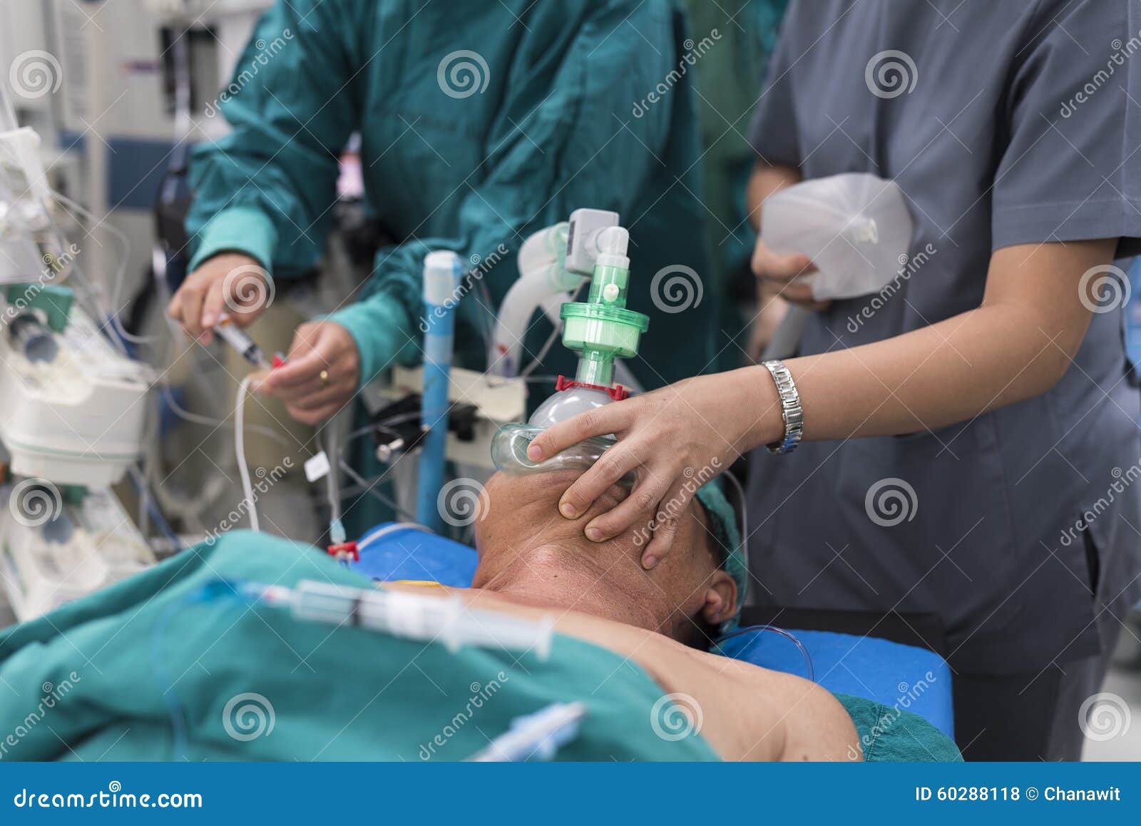 Pre Oxygenation Chin Up Position with Holding Oxygen Mask Ready Stock ...