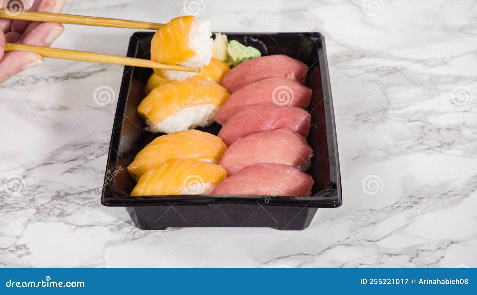 Pre-packaged sushi stock image. Image of rice, food - 255221017