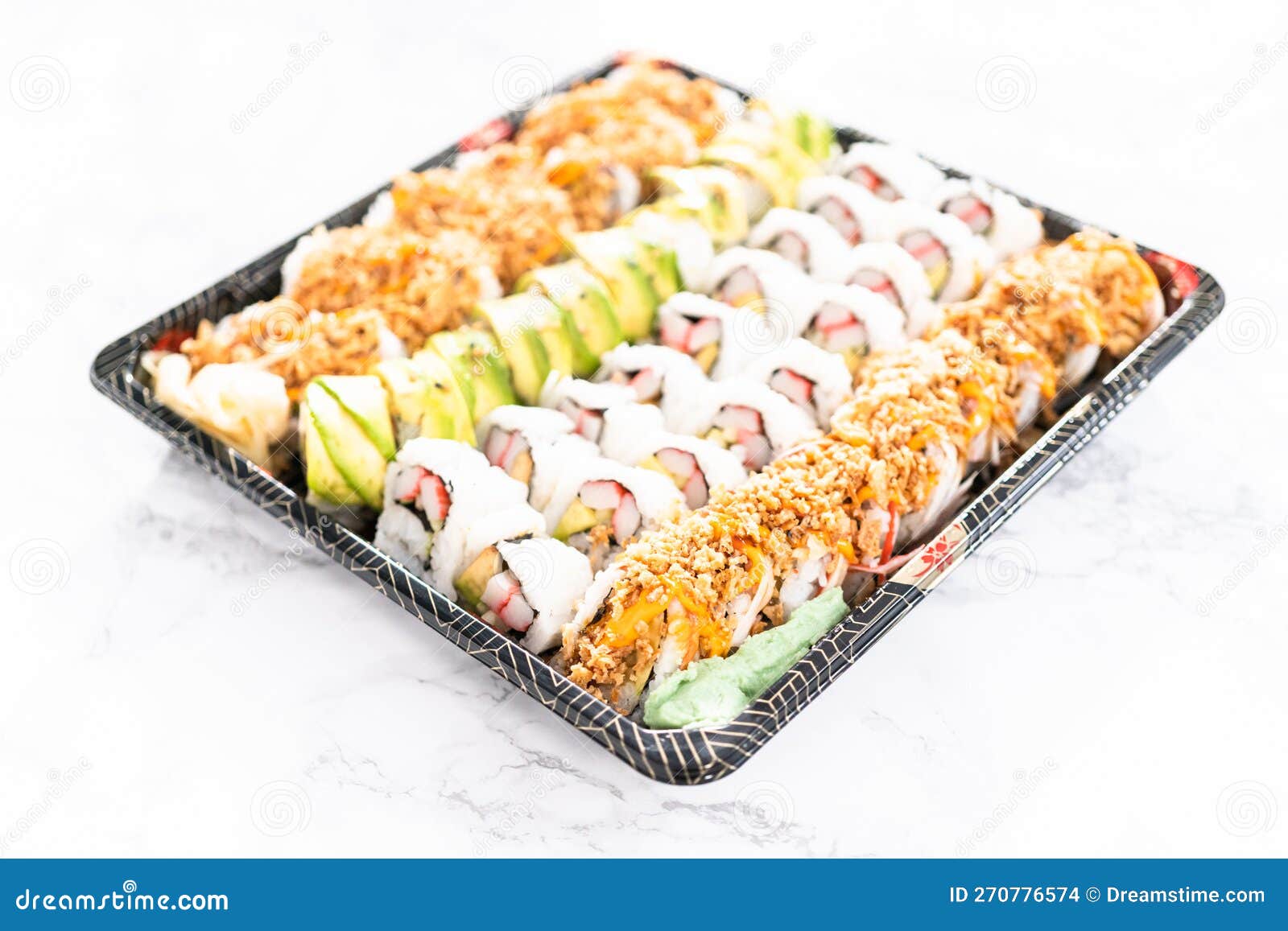 Pre-packaged sushi stock photo. Image of food, assorted - 270776574