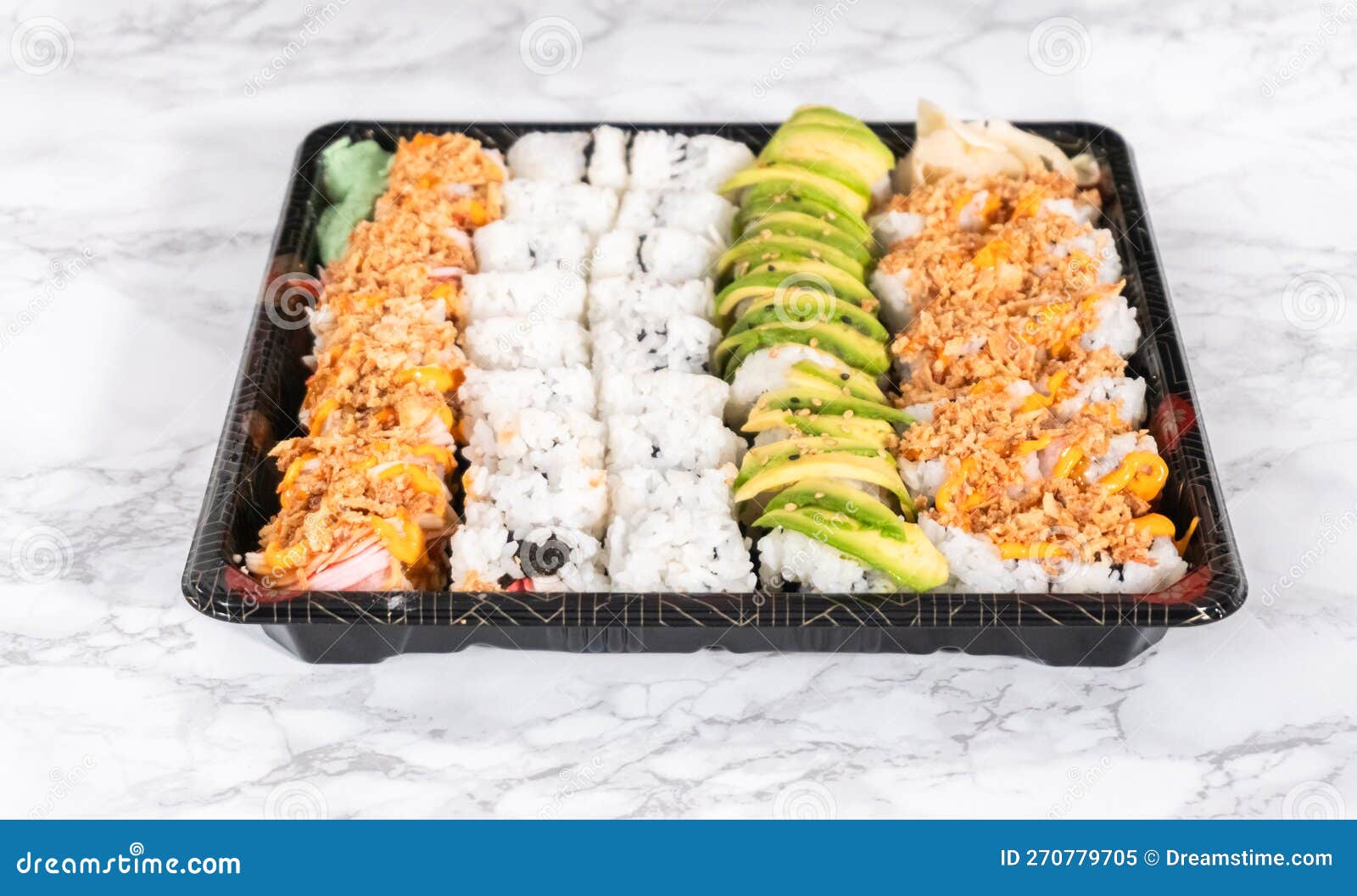 Pre-packaged sushi stock image. Image of vegetable, heritage - 270779705