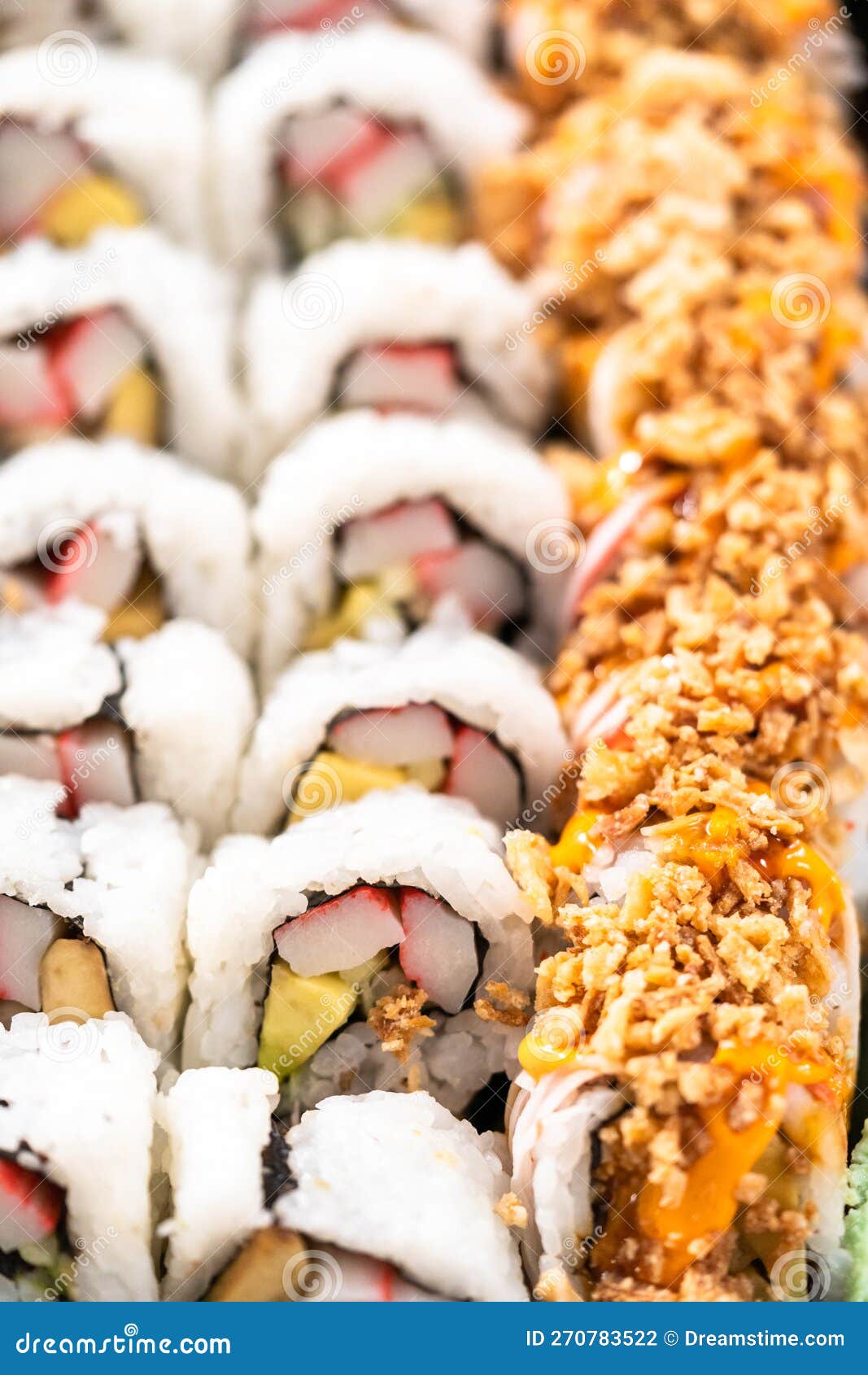 Pre-packaged sushi stock photo. Image of traditional - 270783522