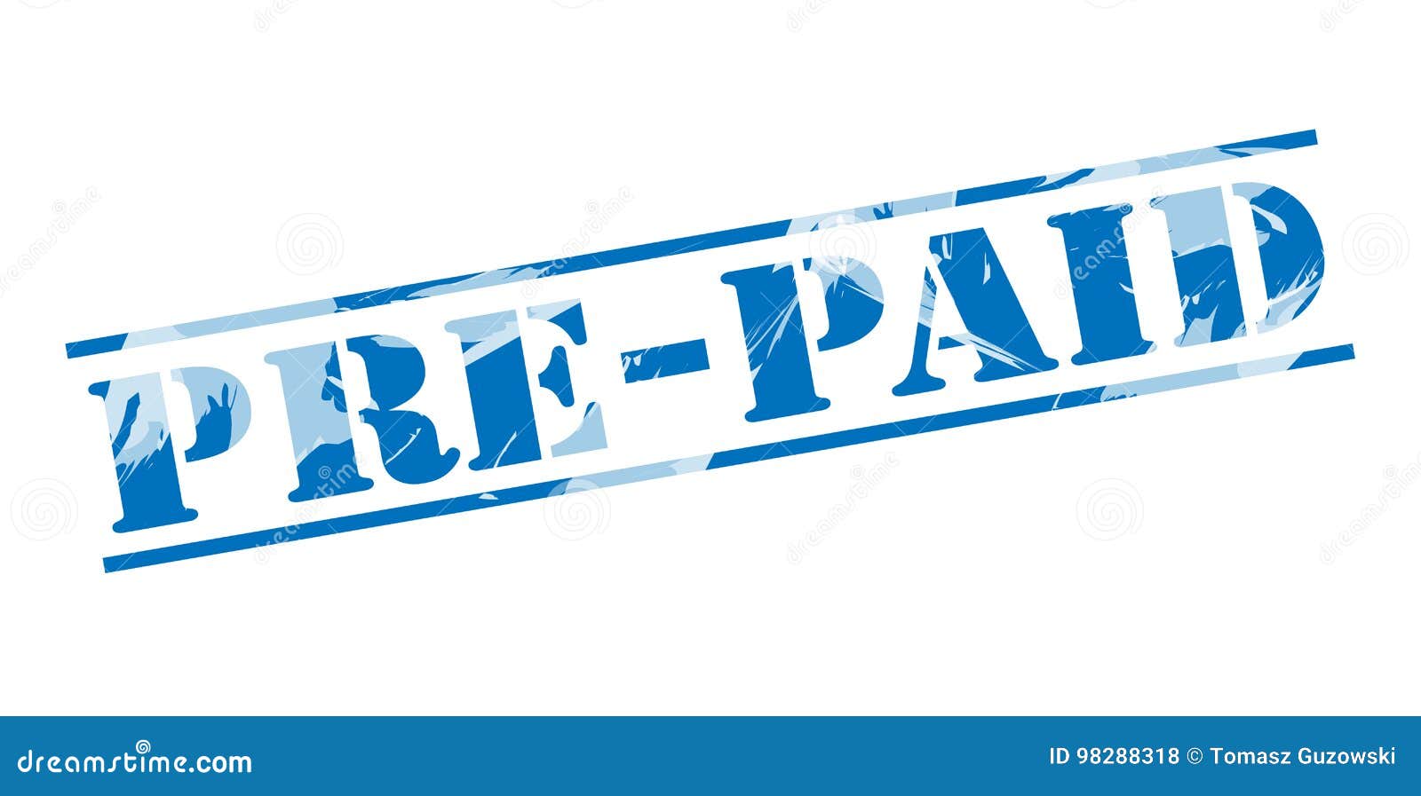 Pre paid blue stamp stock illustration. Illustration of blue - 98288318