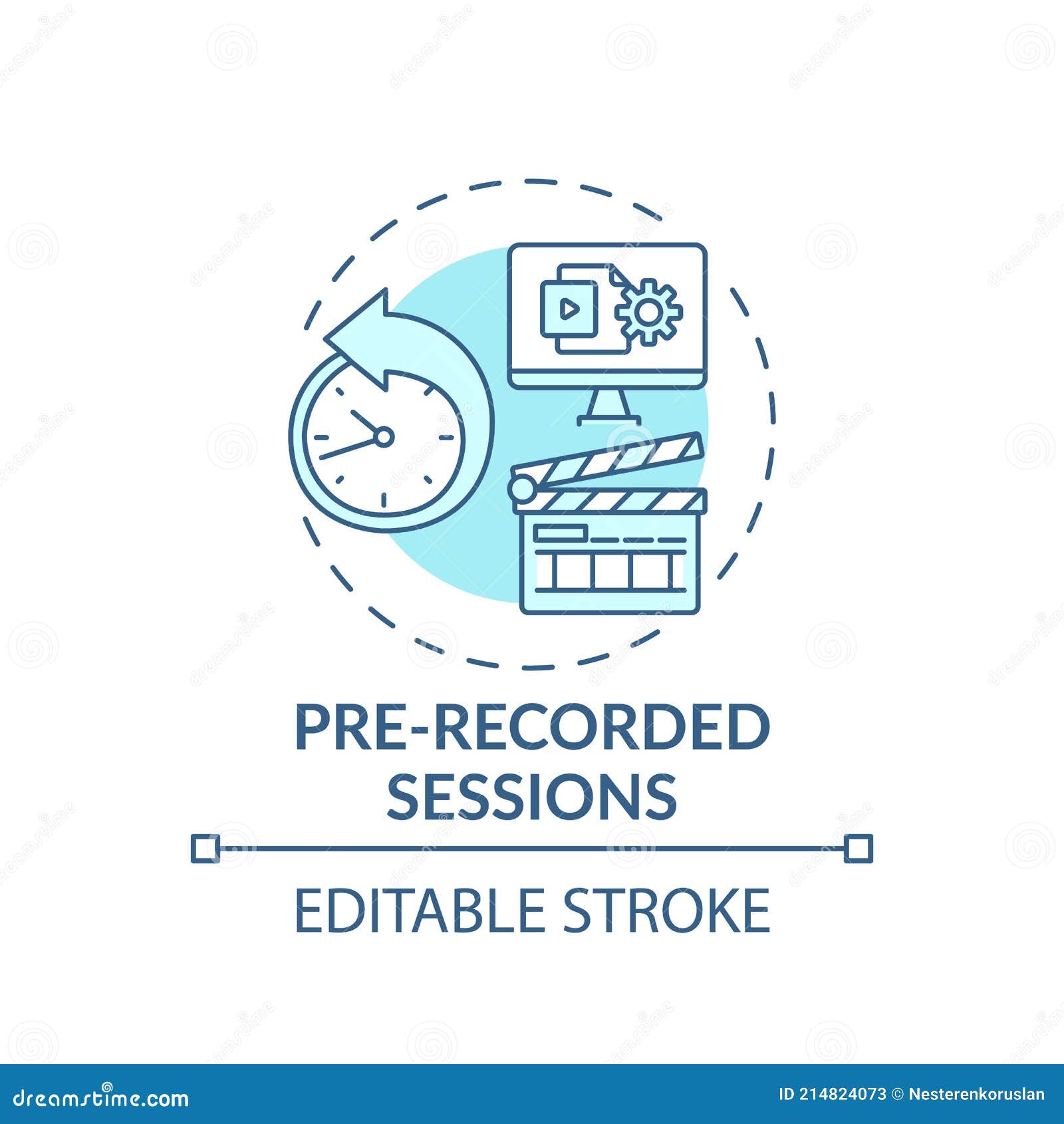 Pre-recorded Sessions Concept Icon Stock Vector - Illustration of ...