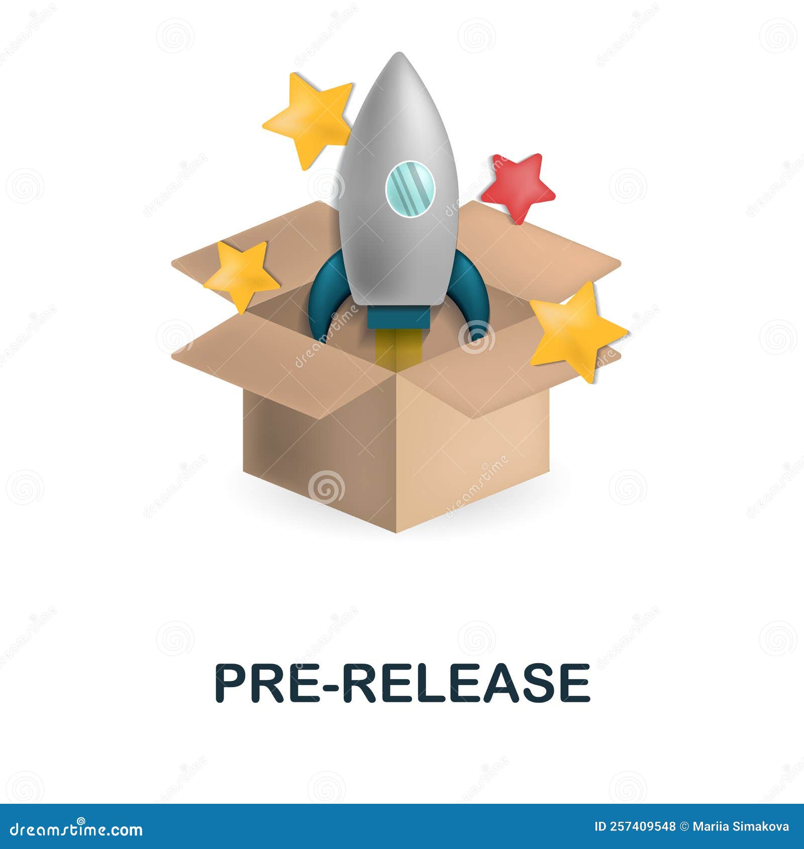 Pre-Release Icon. 3d Illustration from Crowdfunding Collection ...