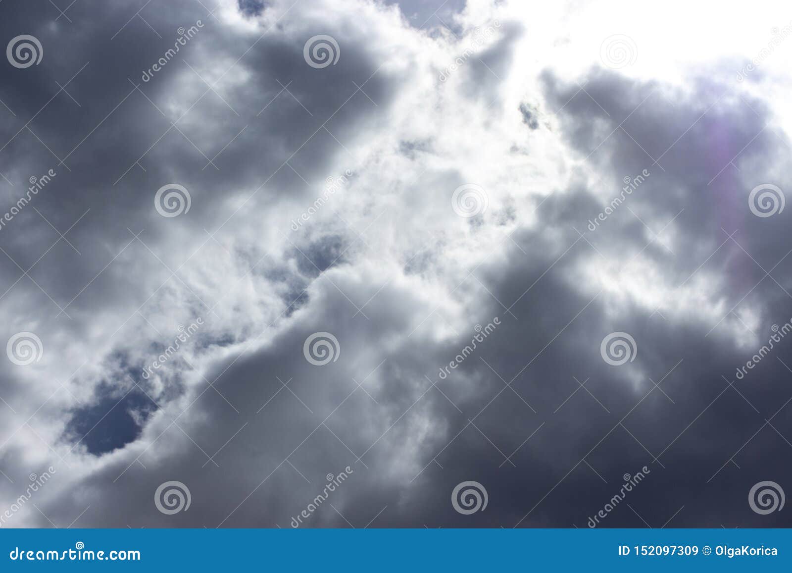 Pre-storm Sky with Dark Clouds, Thick Rain Trees Thickened before a ...