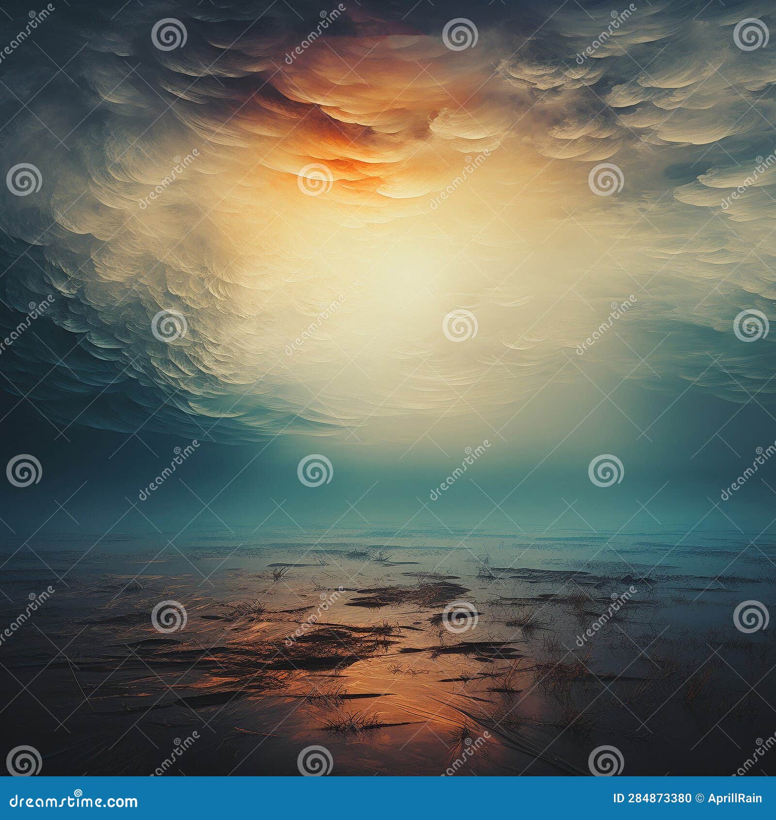 Pre-sunset Fog in the Mountains Stock Illustration - Illustration of ...