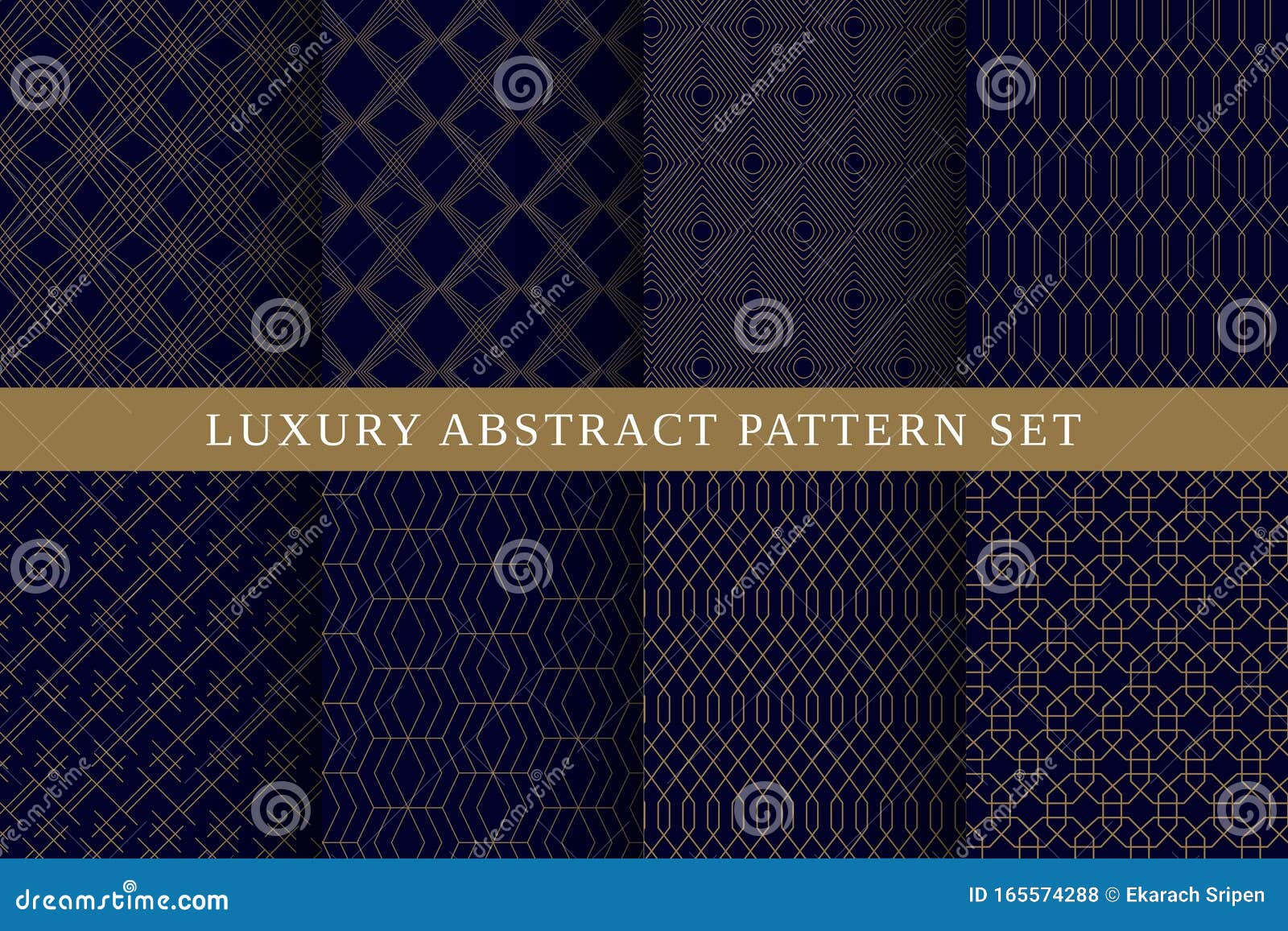 Blue Luxury Abstract Vector Patterns Pack Stock Photo - Image of ...