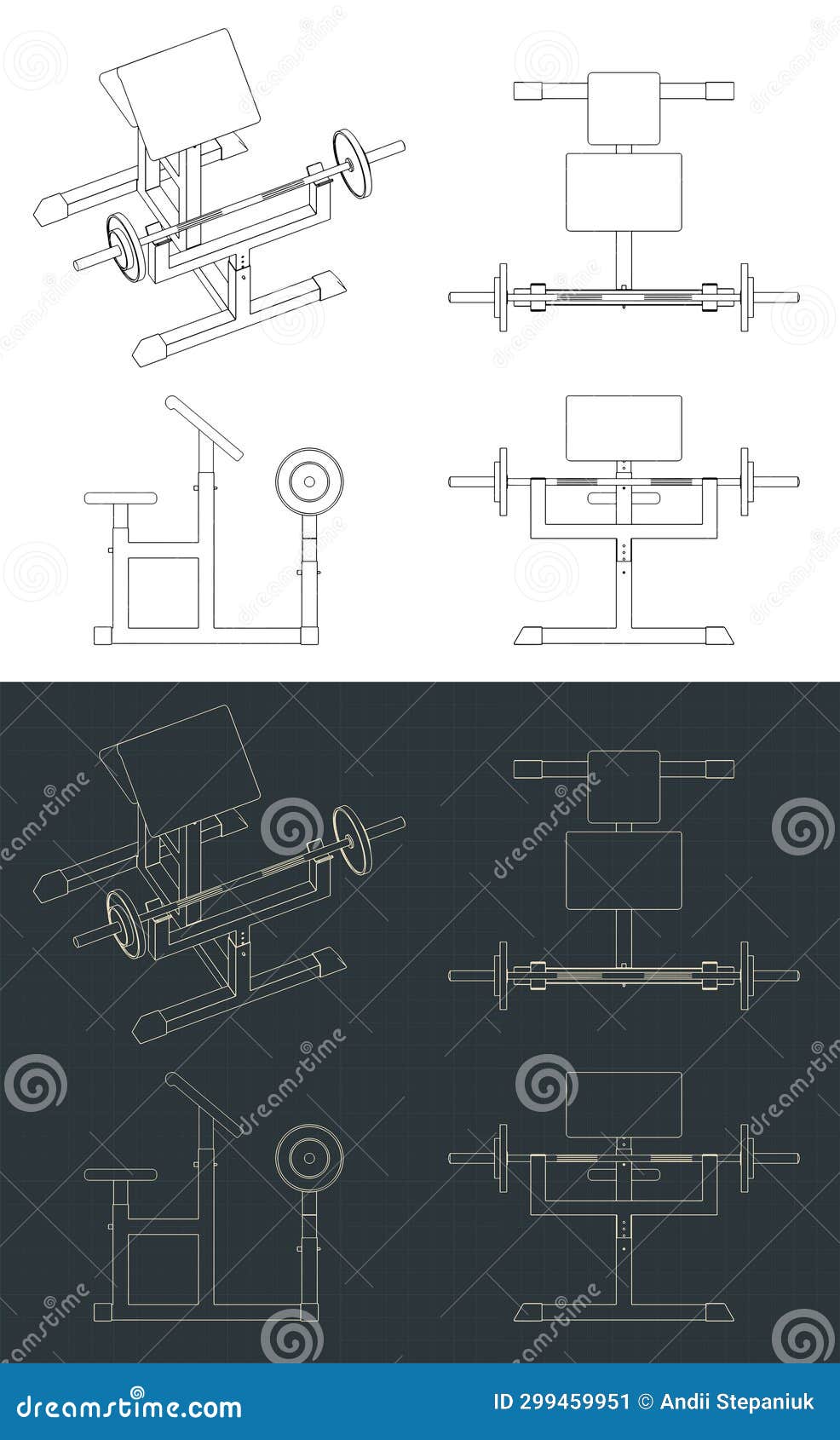 Preacher Curl Bench For Bicep Training Stock Image | CartoonDealer.com ...