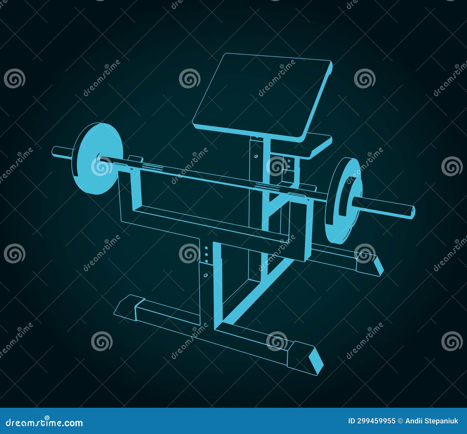 Preacher Curl Bench For Bicep Training Stock Image | CartoonDealer.com ...