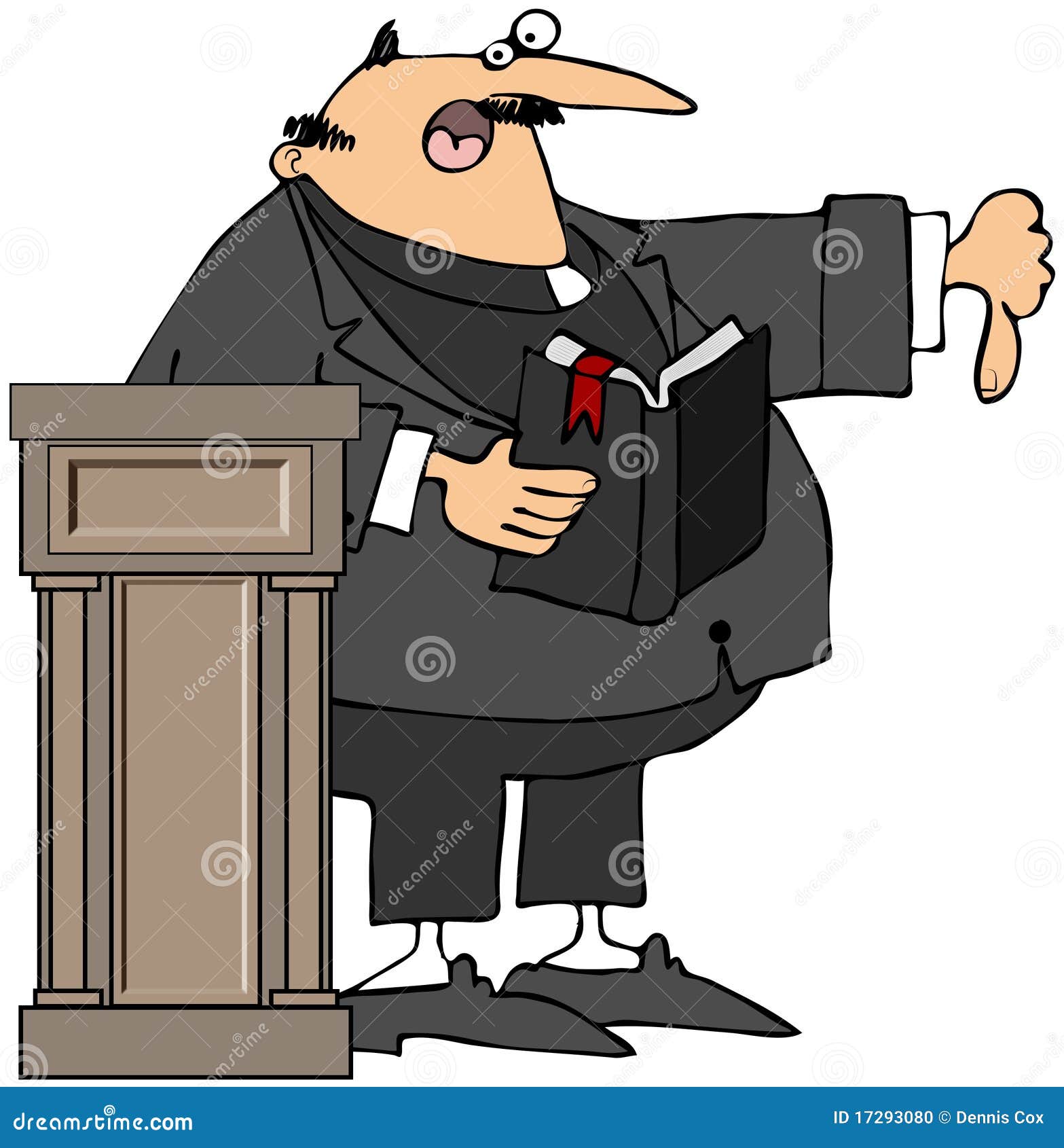 Preacher Giving the Thumbs-Down Stock Illustration - Illustration of ...