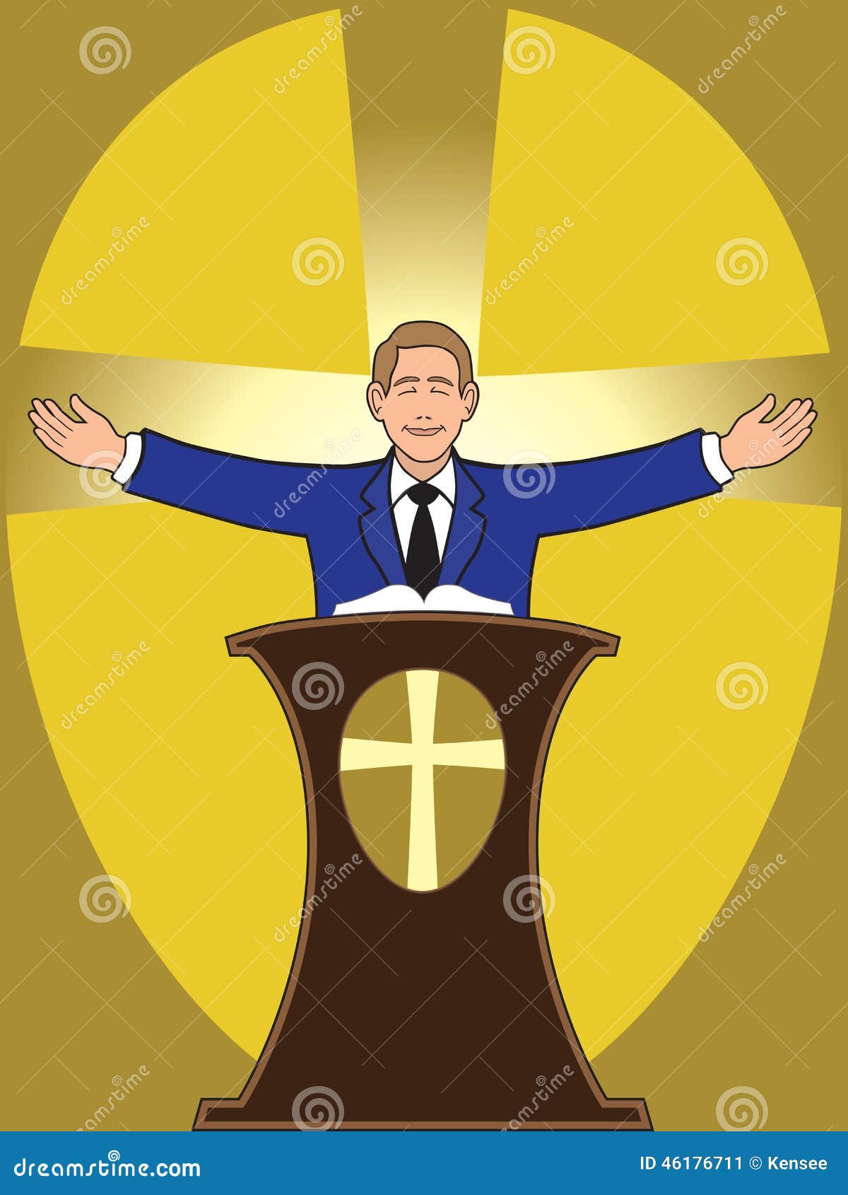 Preacher stock vector. Illustration of exaltation, invocation - 46176711