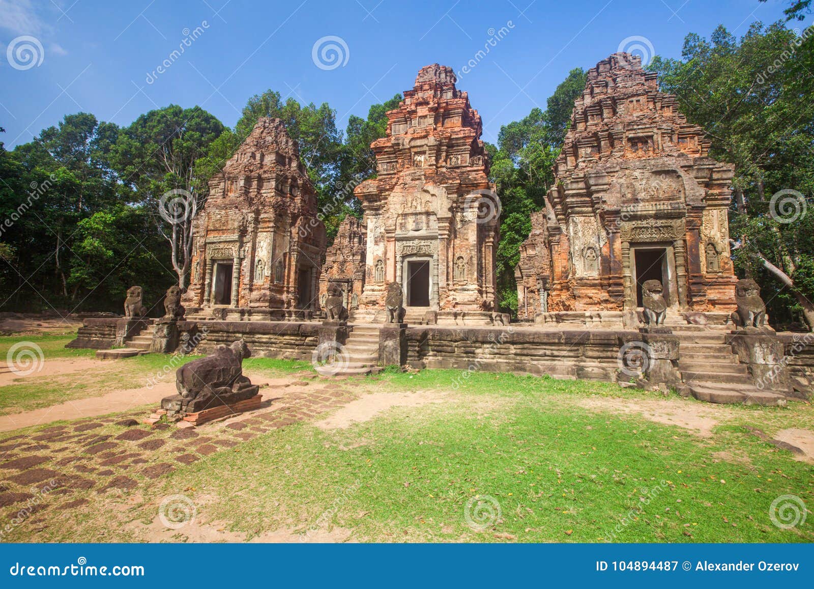 Preah Ko temple, Angkor stock image. Image of forest - 104894487