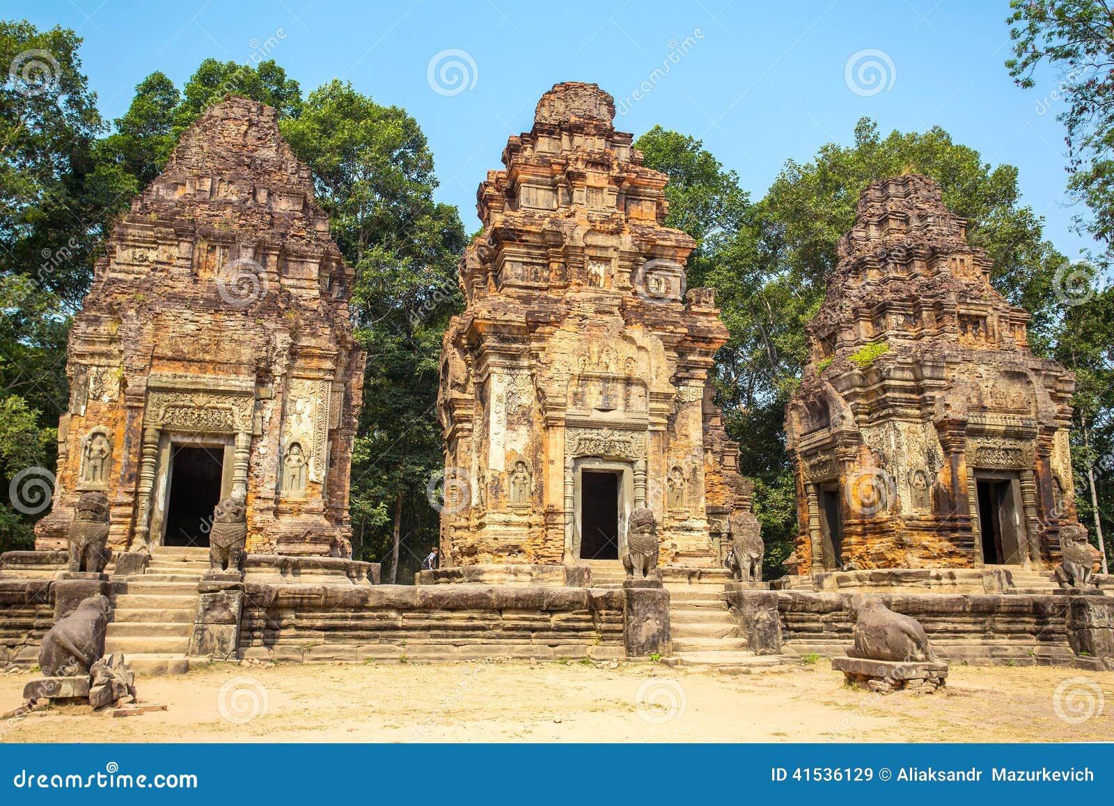 Preah Ko Temple in Angkor Wat Complex Stock Image - Image of religious ...