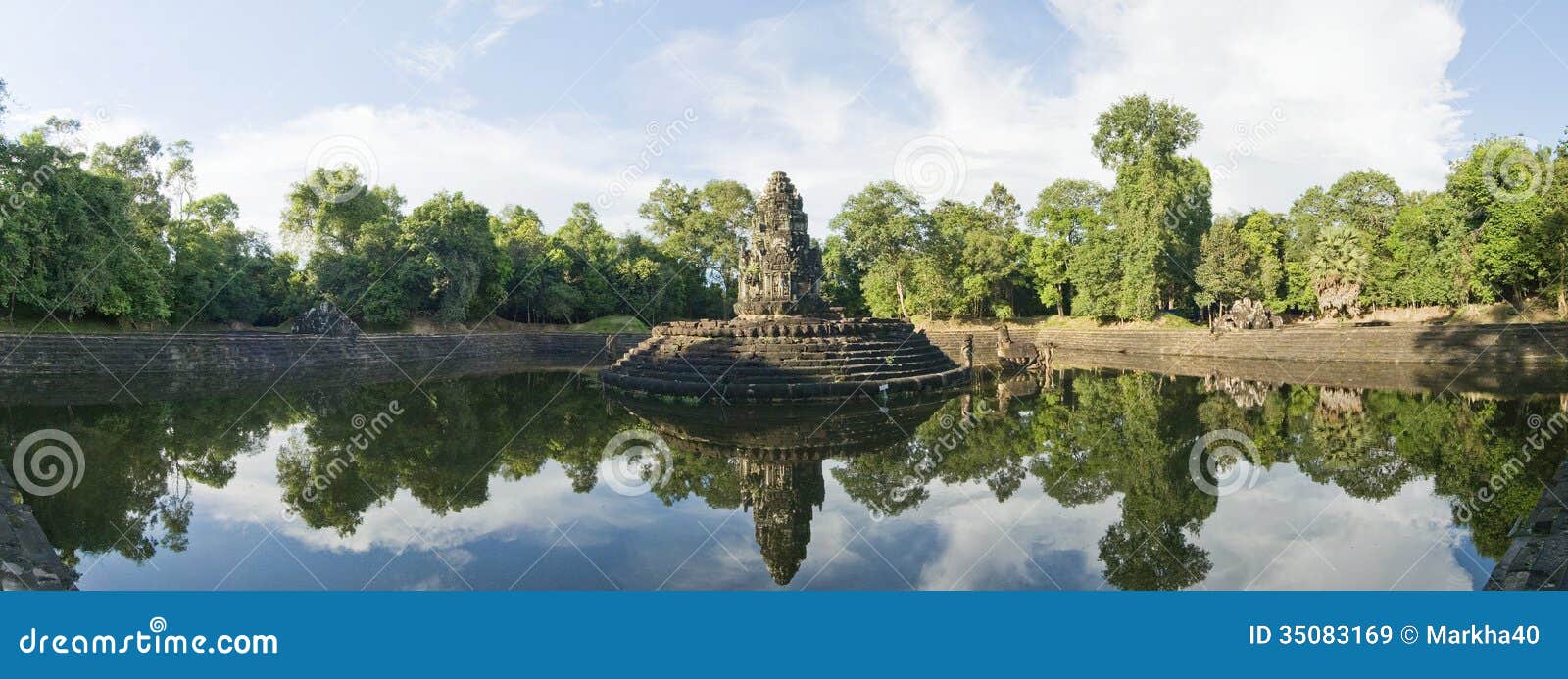 Preah Neak Pean Temple, Angkor Wat, Cambodia Stock Image - Image of ...