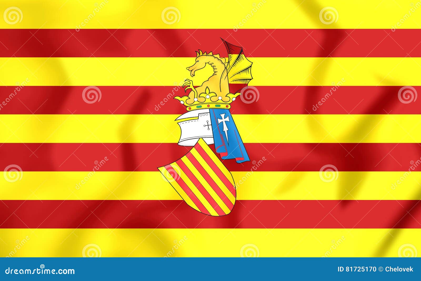 Flag Of Valencia Brush Strokes. Flag Autonomous Community Valencia Of ...