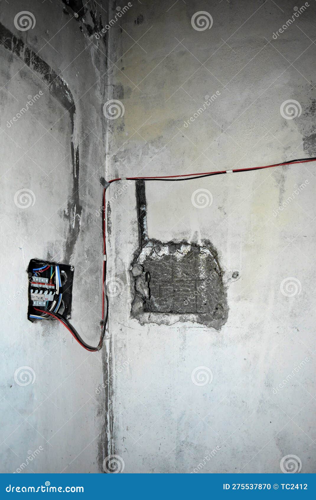 Precarious Electrical Installations in a Building Stock Photo - Image ...
