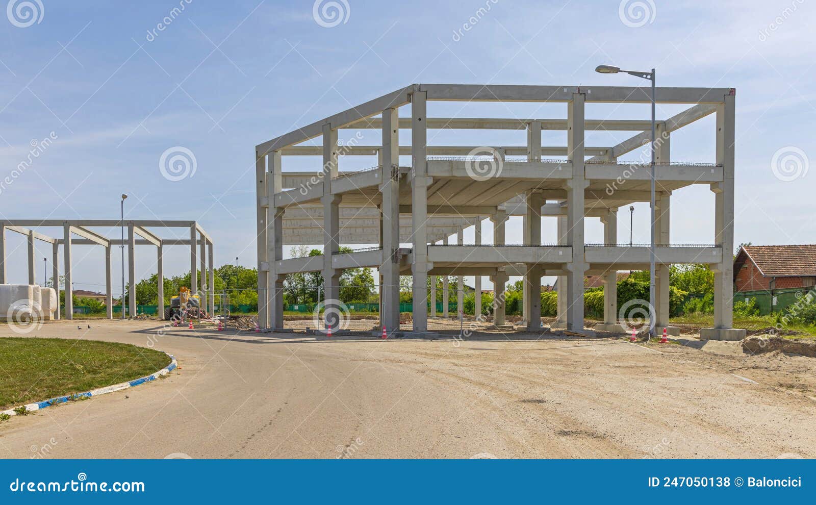 Precast Concrete Construction Stock Photo - Image of warehouse ...