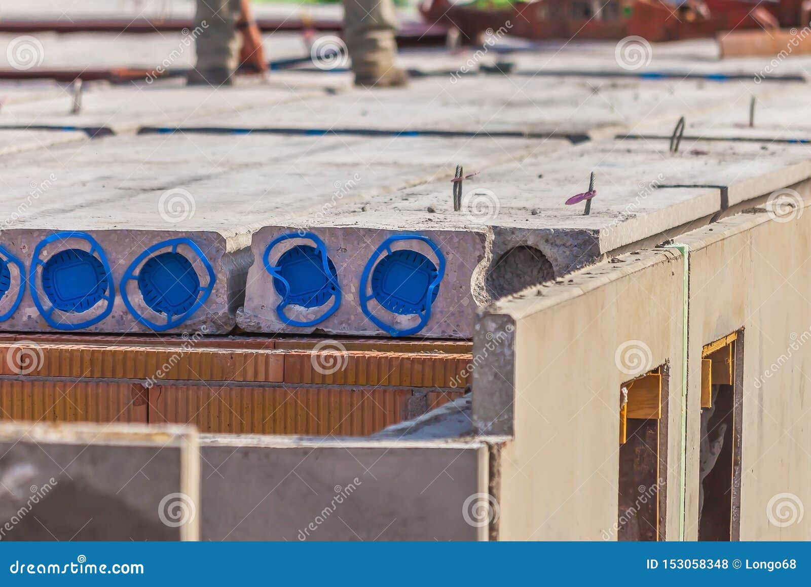 Precast Concrete Construction Site with Hollow Core Slabs and Solid ...