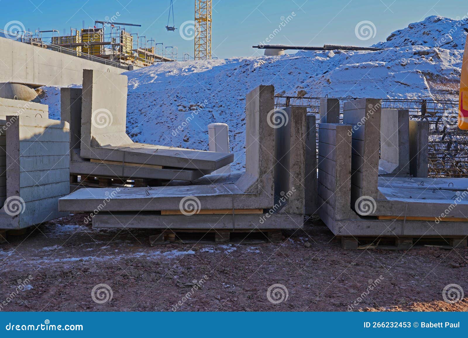 Precast Concrete Elements on a Construction Site in Halle an Der Saale ...