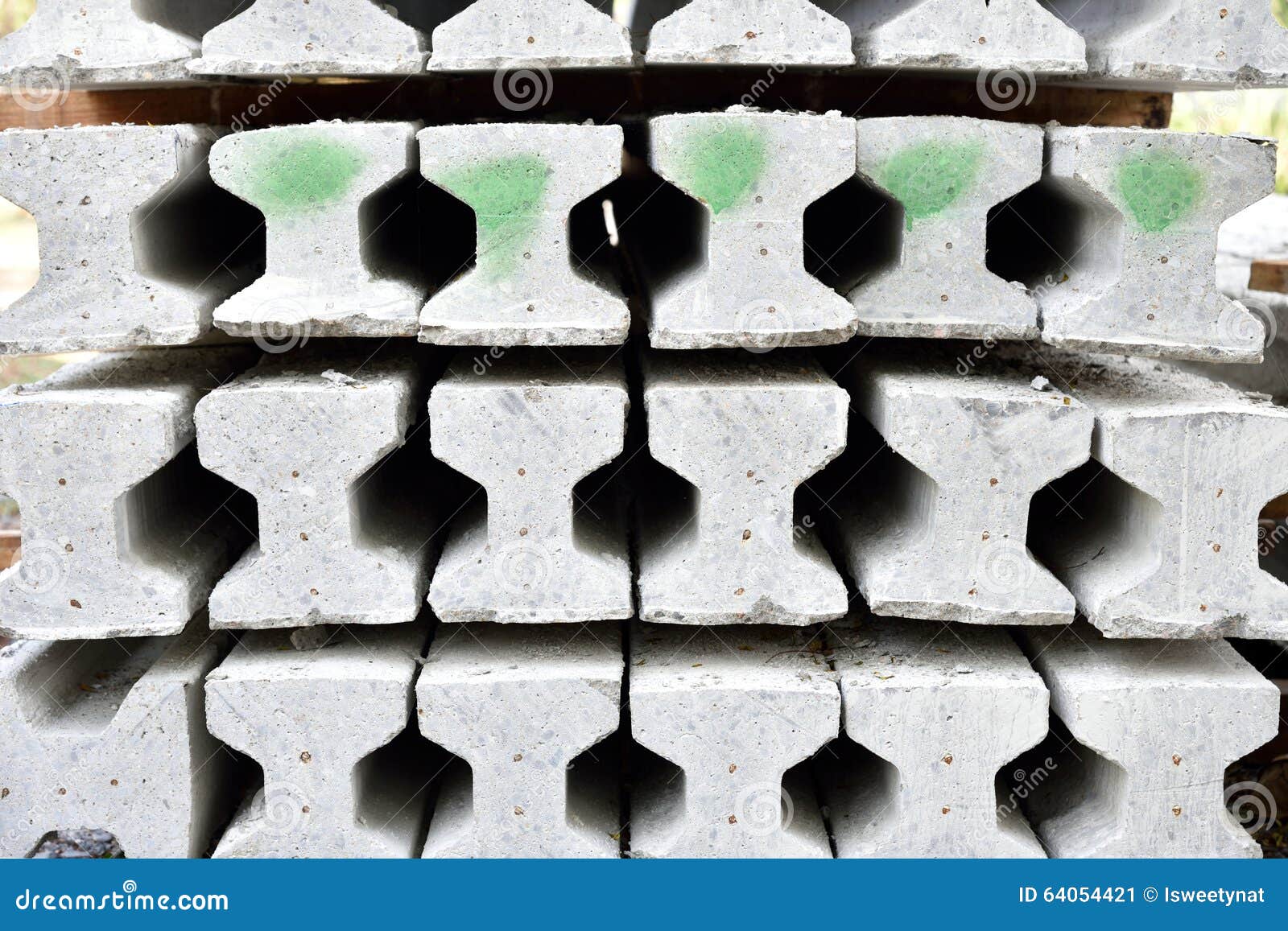 Precast concrete I-beam stock image. Image of background - 64054421