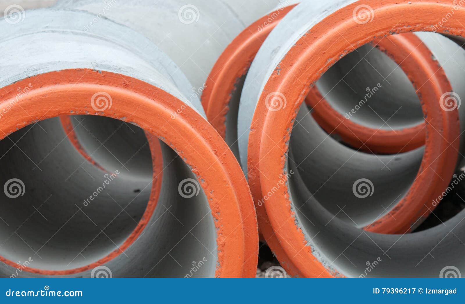 Precast Concrete Jointed Pipes Stock Image - Image of industrial ...