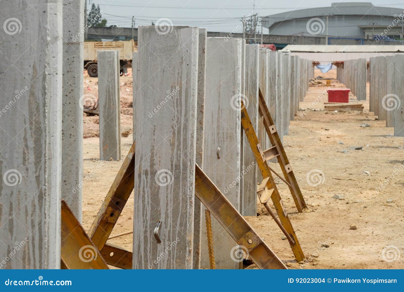 Precast Concrete Pile Cut Off in Construction Site Stock Photo - Image ...