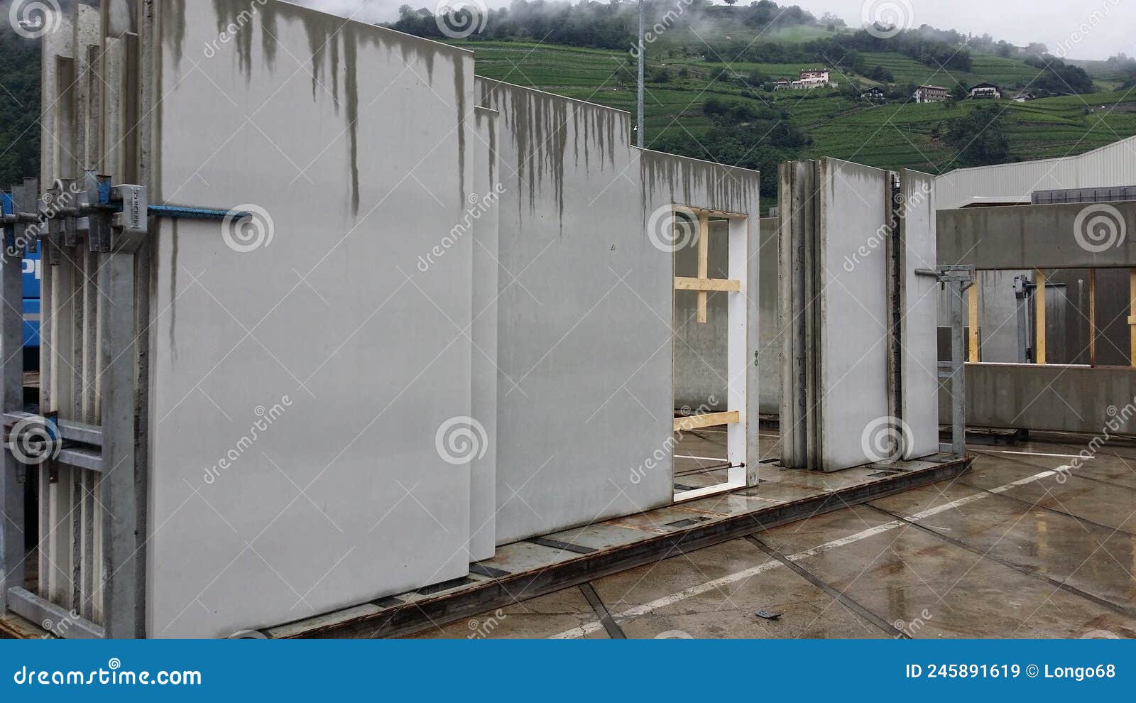 Precast Concrete Solid Walls in a Transport Rack Ready for Transport To ...