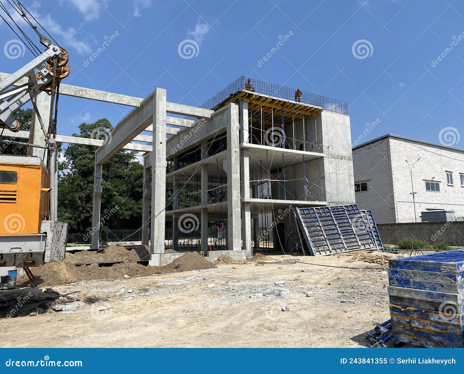 Precast Concrete Structures of a Public Building. Stock Image - Image ...