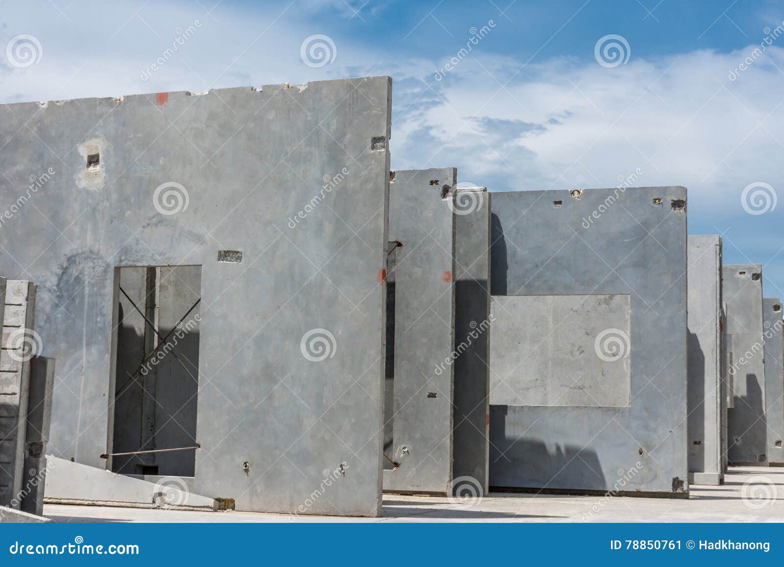 Precast Concrete Wall Panel Stock Image - Image of door, construction ...