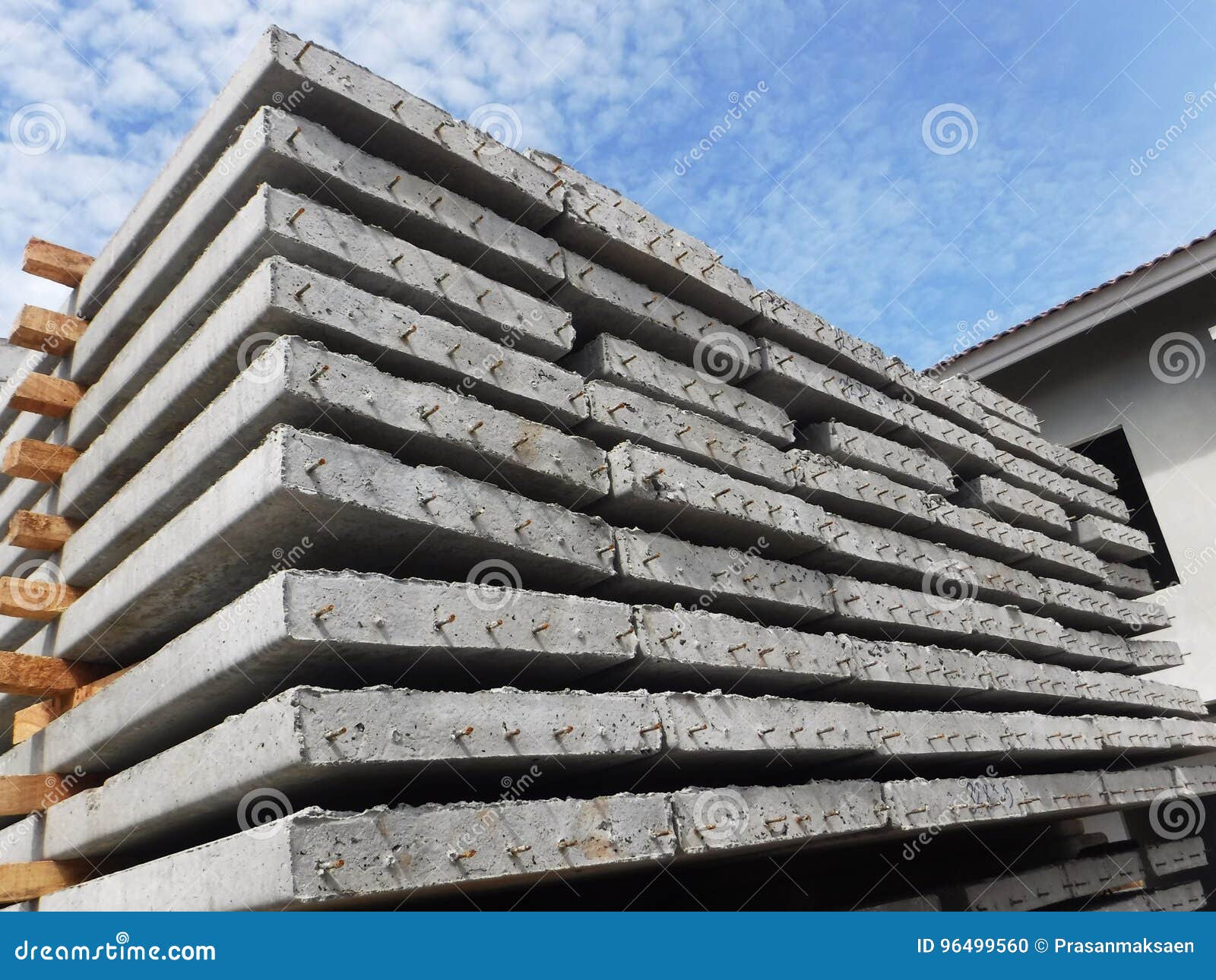 Precast Plank Concrete Slabs Stock Photo - Image of hollow, building ...