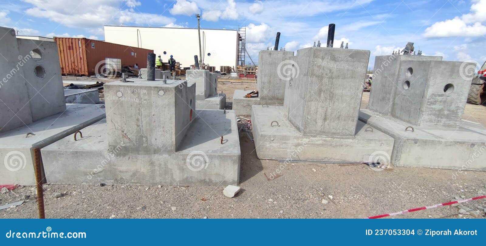Precast smart pole plinths stock photo. Image of casting - 237053304