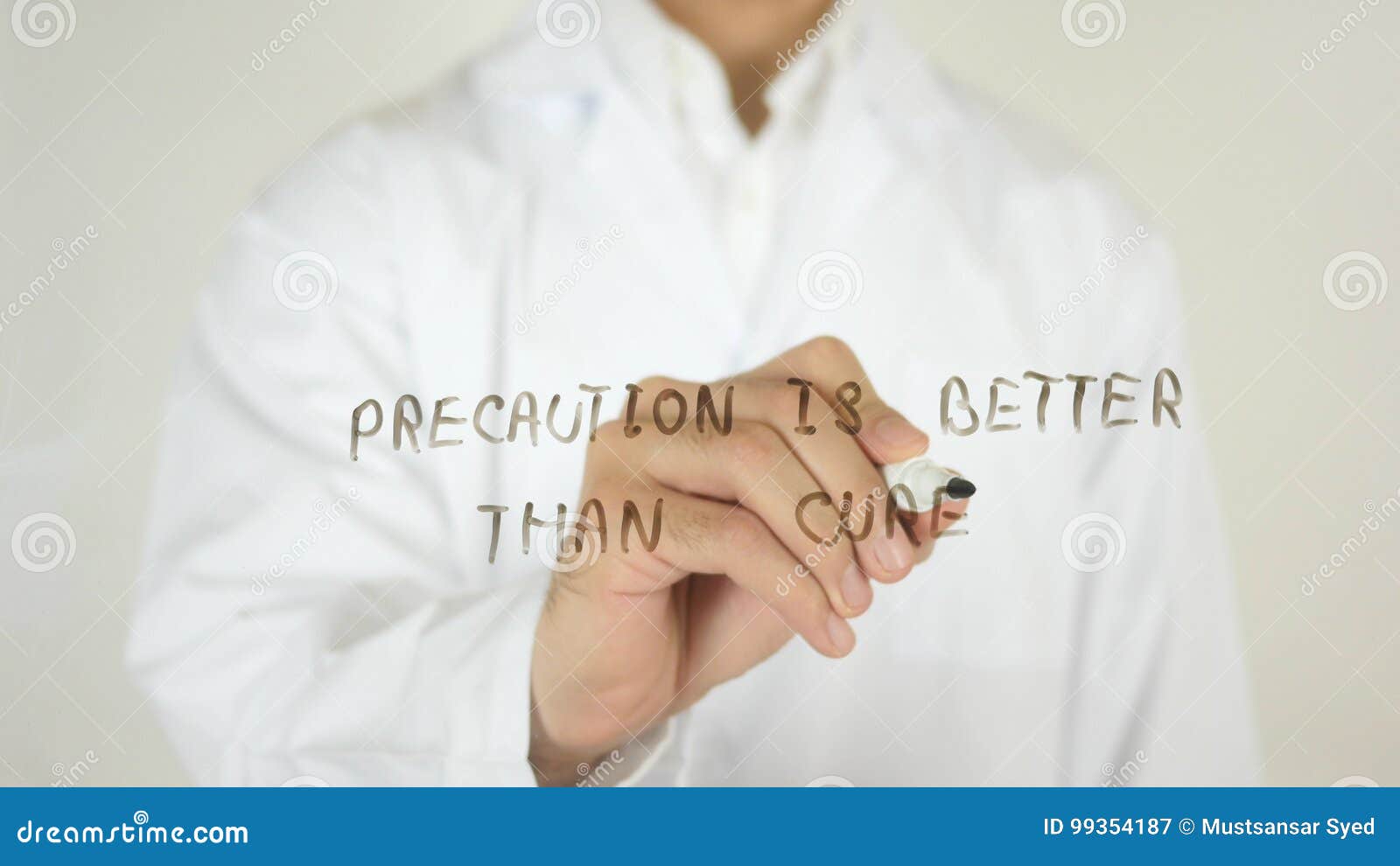 Precaution is Better Than Cure, Written on Glass Stock Image - Image of ...