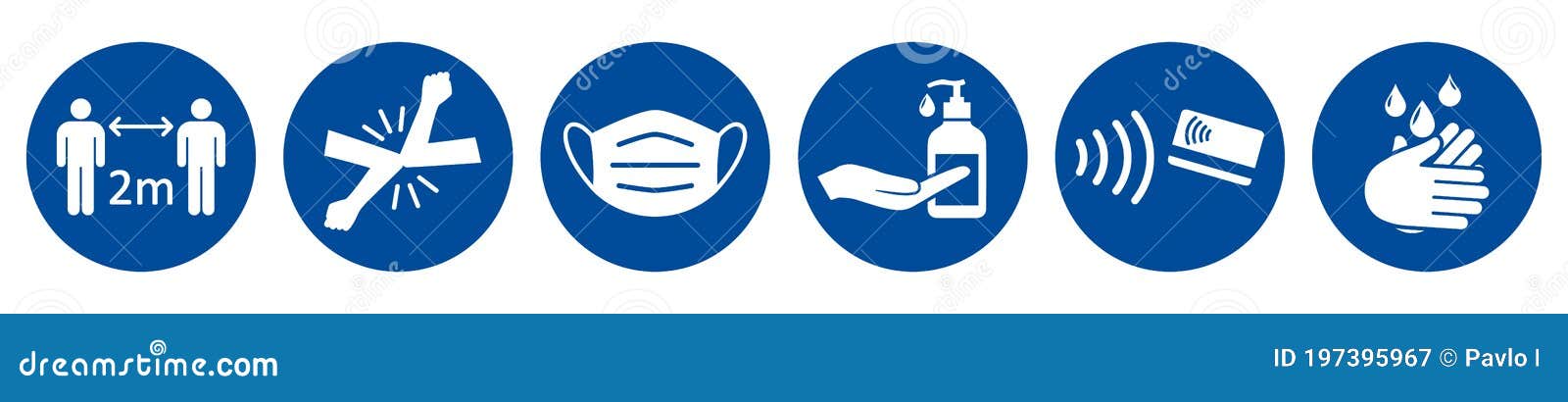 Precautions Against COVID-19 Icons - Vector Stock Illustration ...