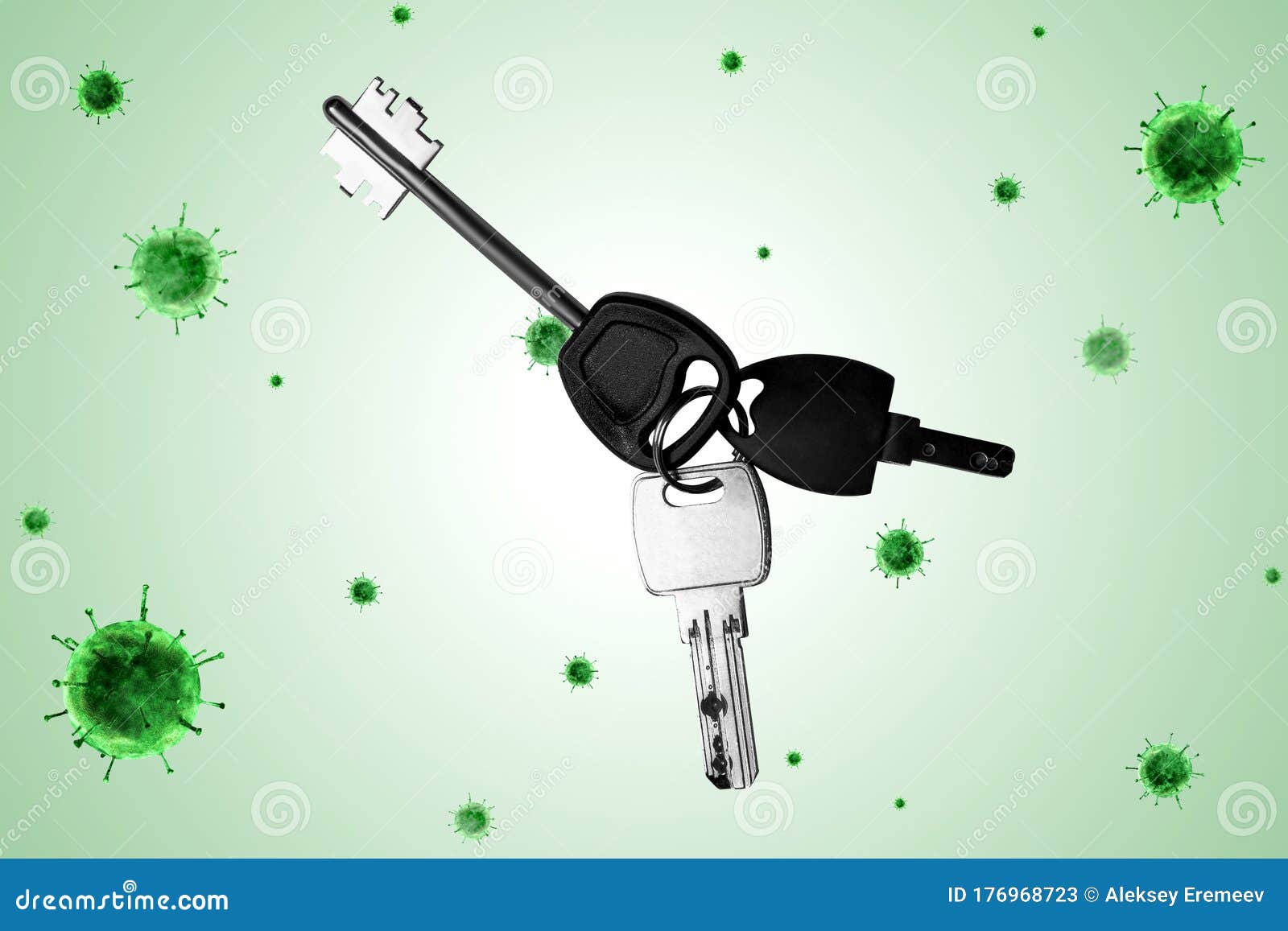 Precautions for Coronavirus, Covid-19. Three Different Keys on a Bunch ...