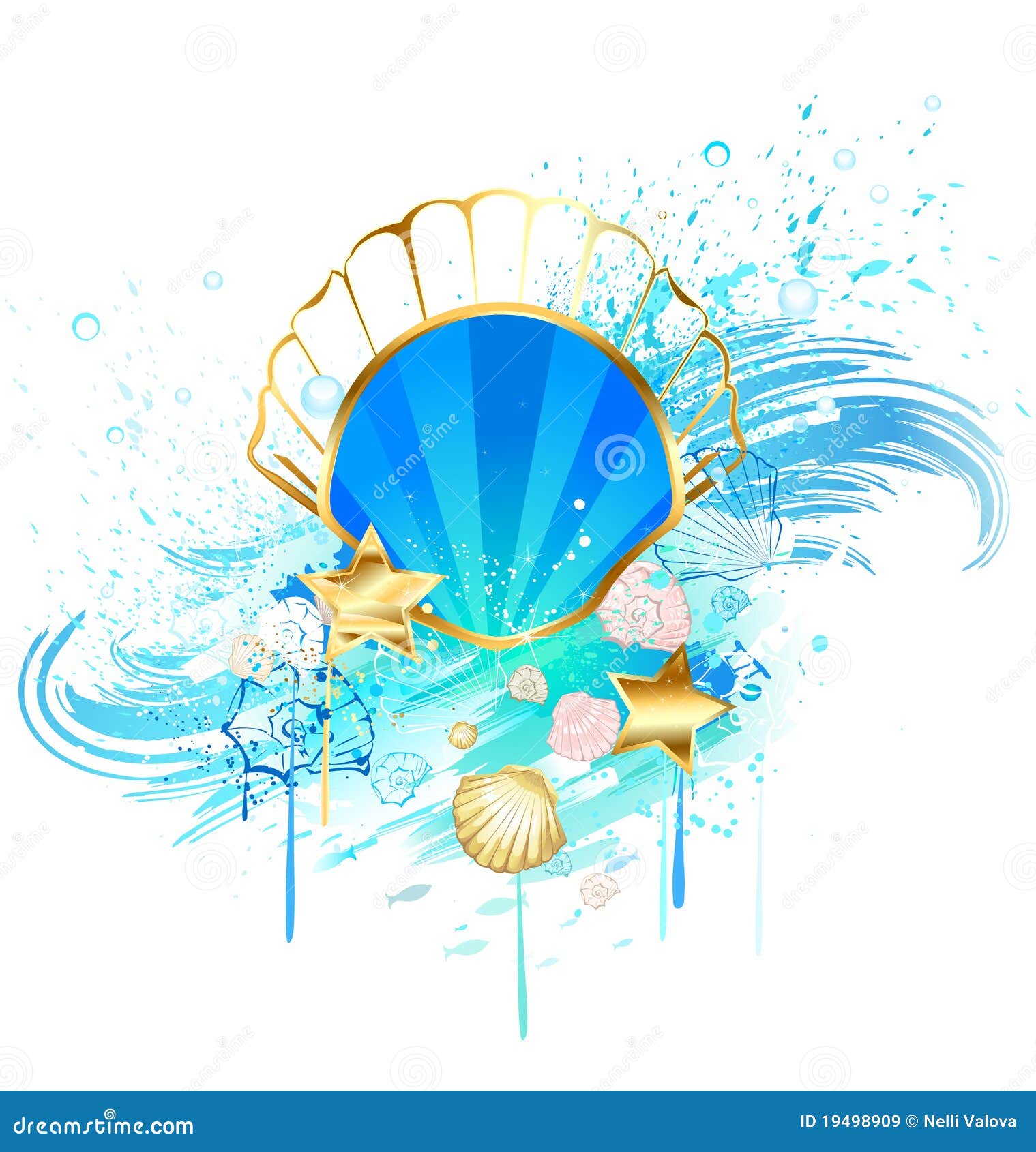 Blue Seashell Royalty-Free Cartoon | CartoonDealer.com #31227320