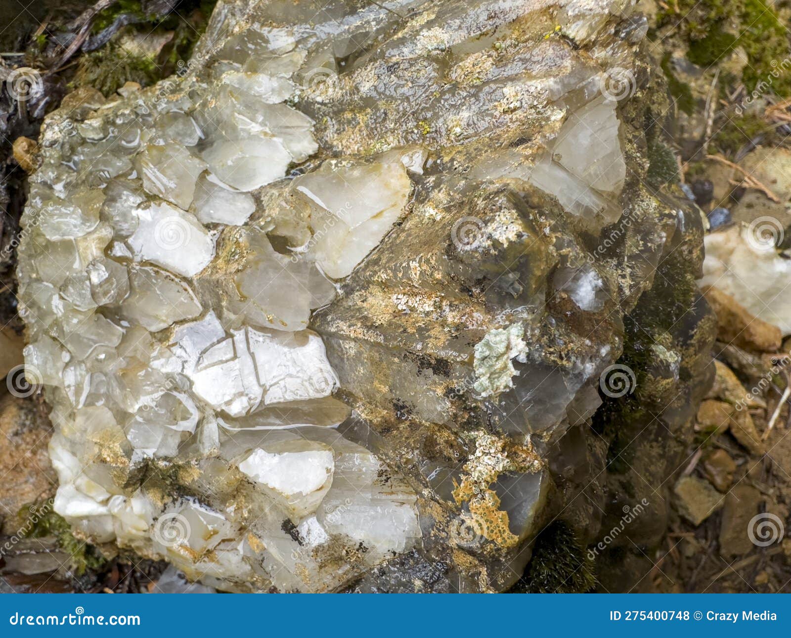 Precious Crystal Quartz Stone Vein Stock Photo - Image of valuable ...
