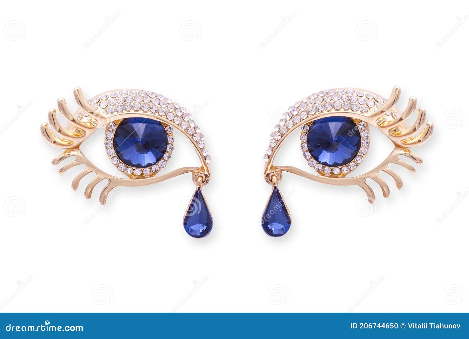 Precious Eyes. of Gold of Emeralds and Diamonds Stock Photo - Image of ...