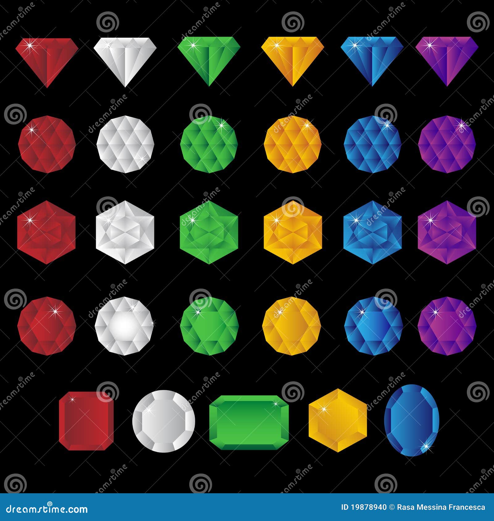 Precious gem stones stock vector. Illustration of minerals - 19878940