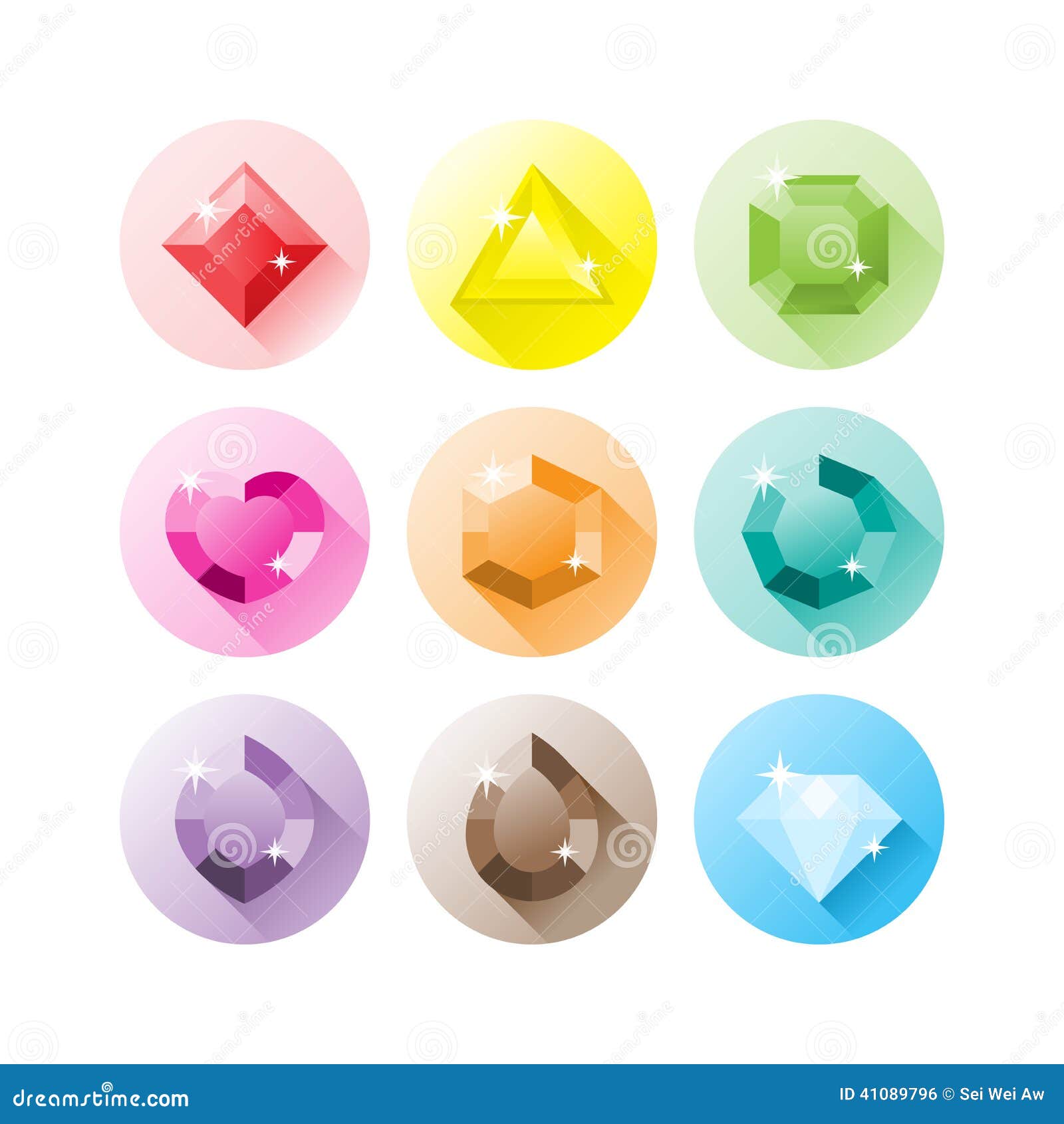 Precious Gems Icons stock vector. Illustration of element - 41089796