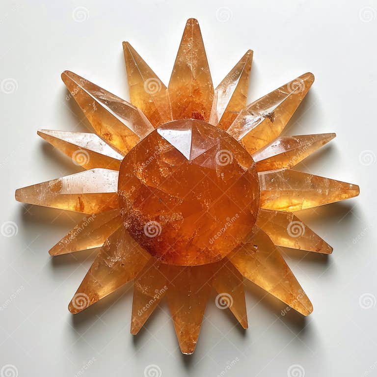Precious Gemstone Sunstone on White Background Stock Illustration ...