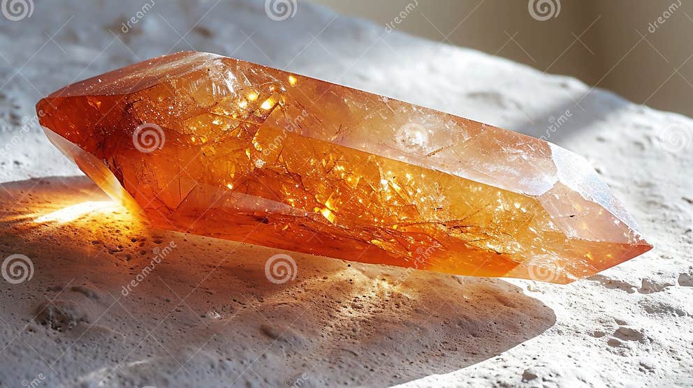 Precious Gemstone Sunstone on White Background Stock Illustration ...