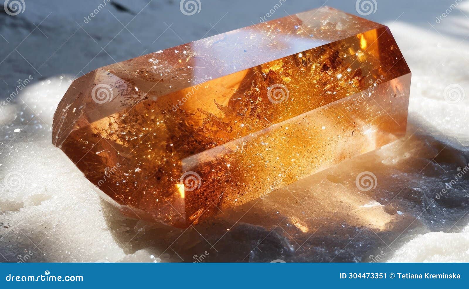 Precious Gemstone Sunstone on White Background Stock Illustration ...