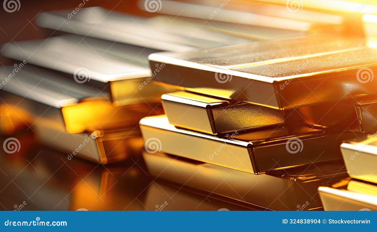 Precious Gold and Silver Bars Stock Illustration - Illustration of ...