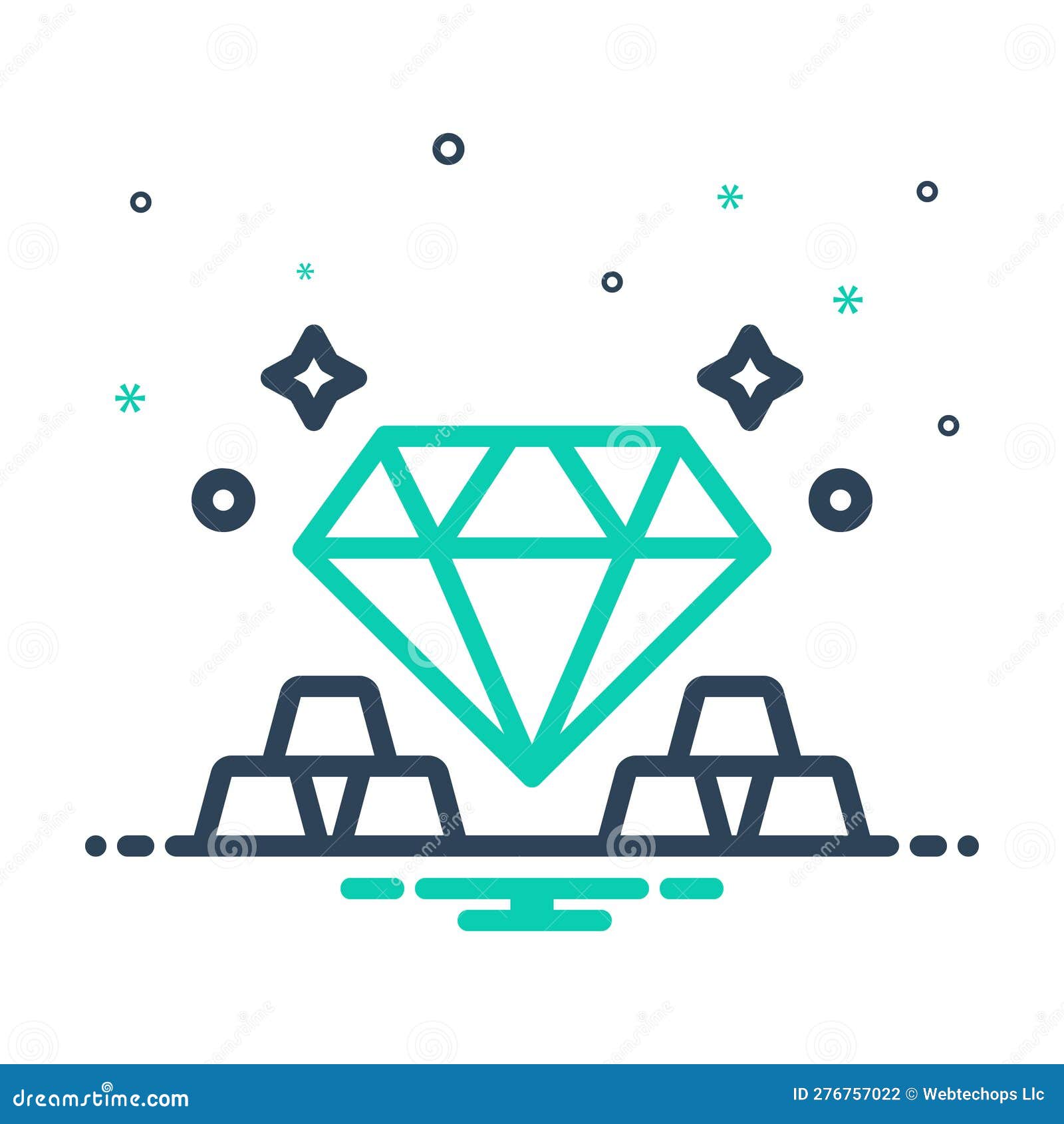Mix Icon for Precious, Valuable and Crystal Stock Vector - Illustration ...