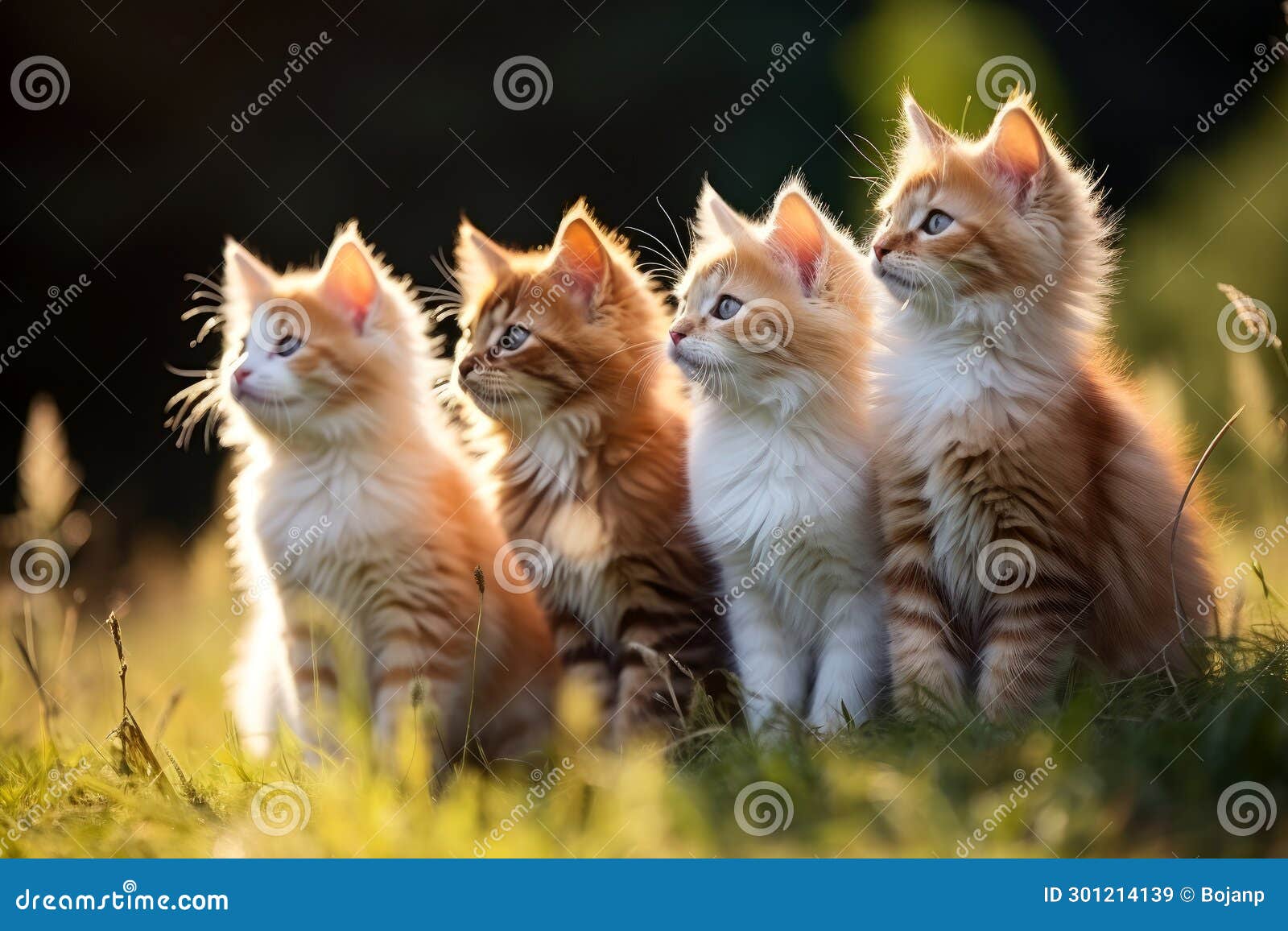 Precious Kittens. Admired Feline Beauties Posing. AI Generative Stock ...