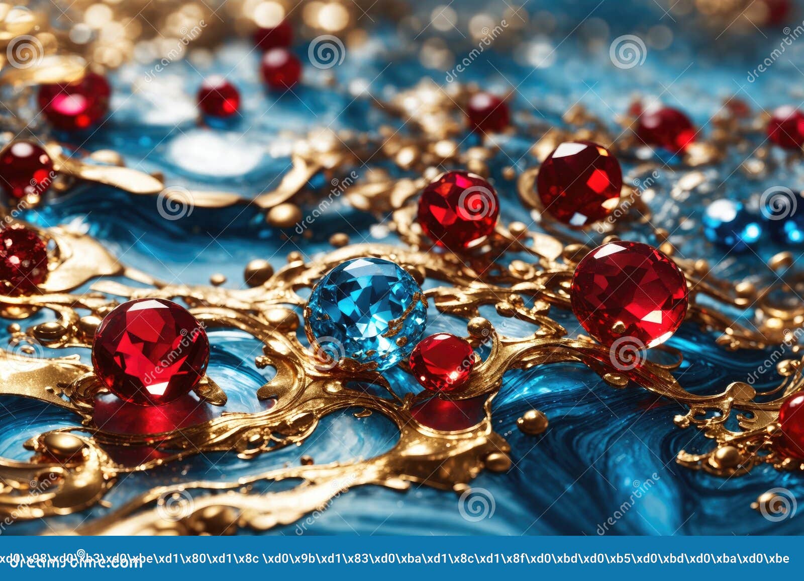 Precious Red and Blue Stones. Ai Generative Stock Photo - Image of ...